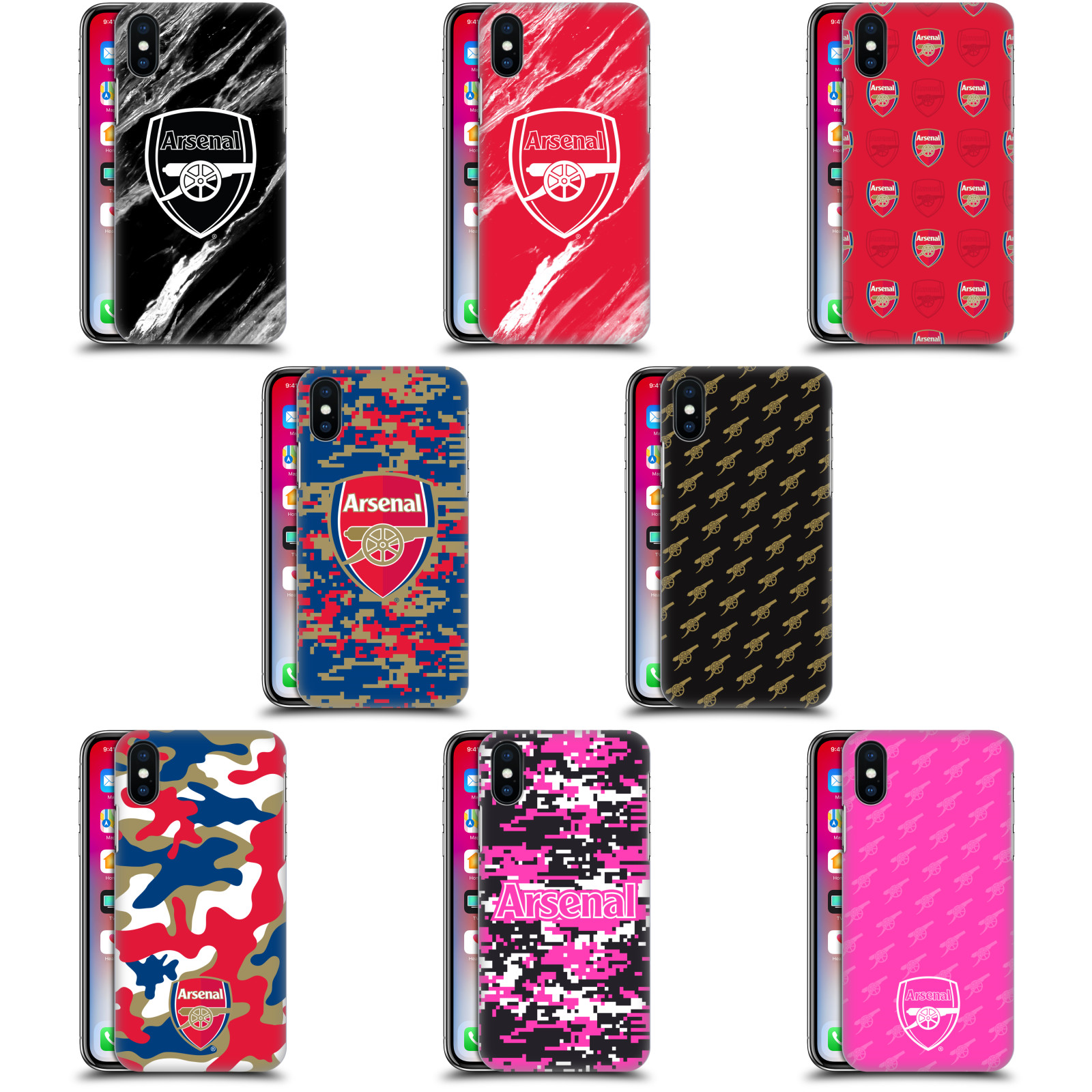 OFFICIAL ARSENAL FC CREST PATTERNS HARD BACK CASE FOR APPLE iPHONE ...