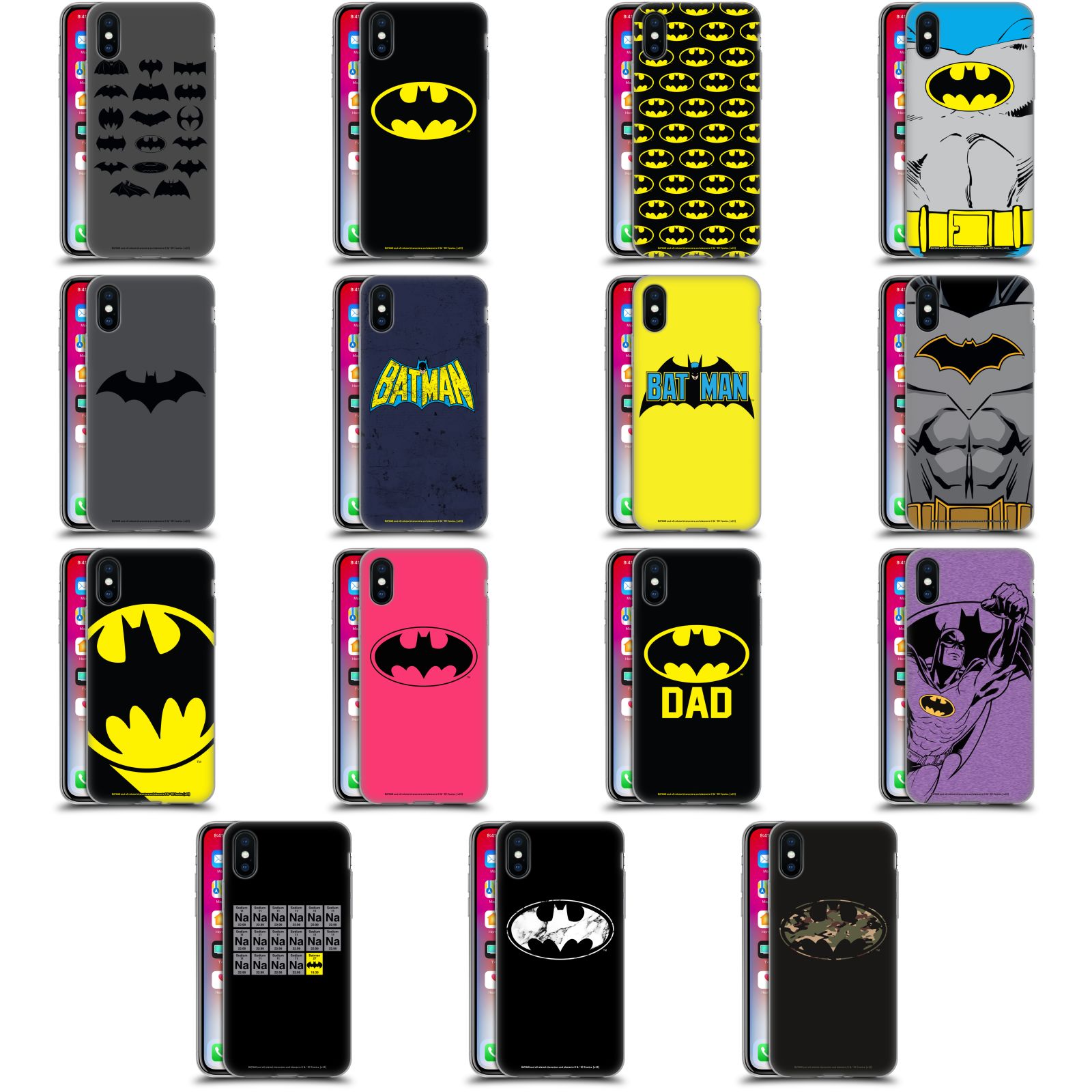 OFFICIAL BATMAN DC COMICS LOGOS SOFT GEL CASE FOR APPLE iPHONE PHONES ...