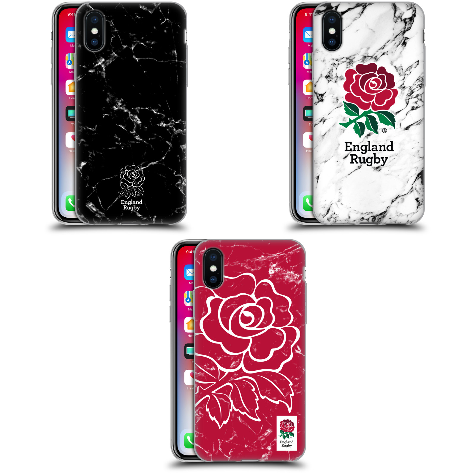 OFFICIAL ENGLAND RUGBY UNION 2017/18 MARBLE GEL CASE FOR APPLE iPHONE ...
