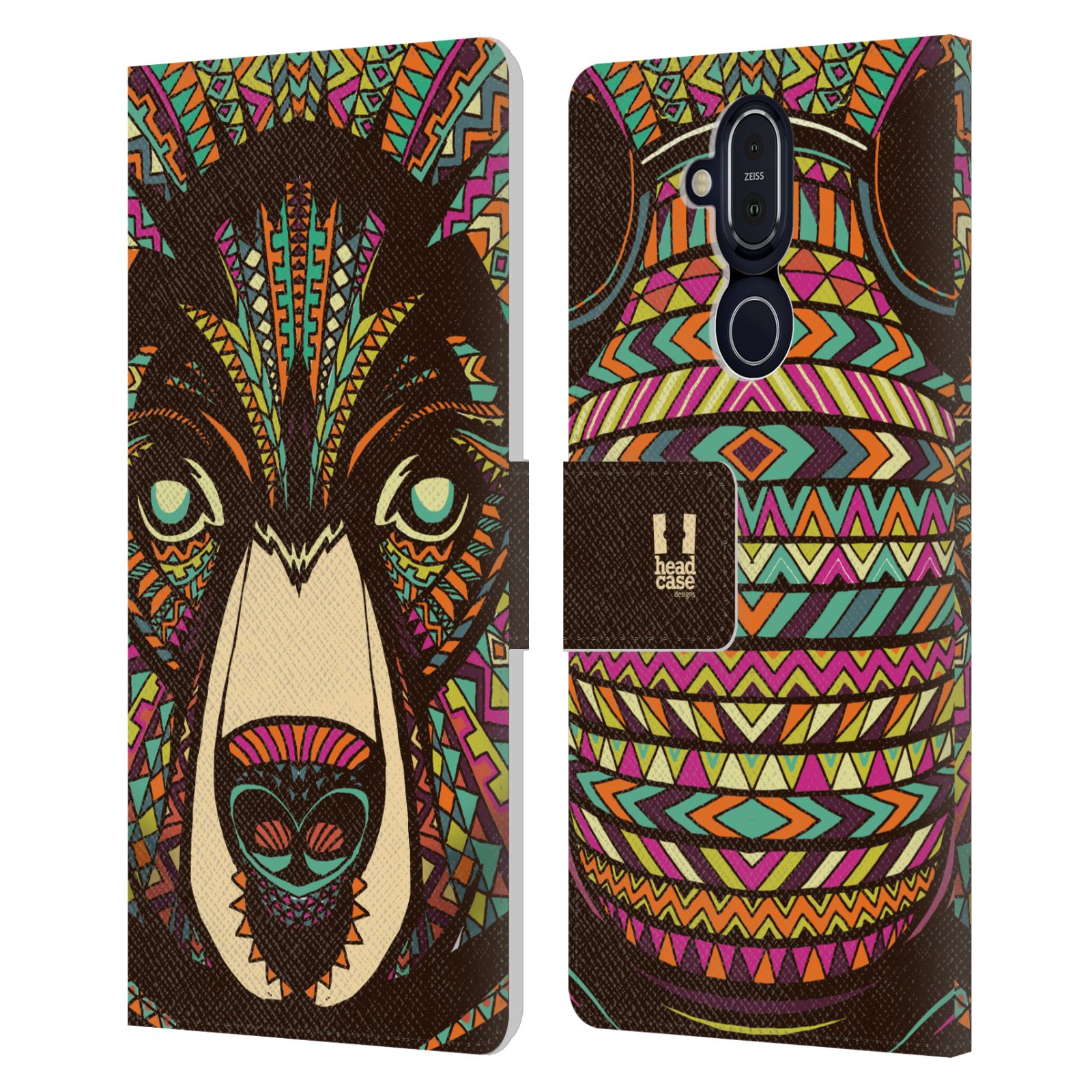 HEAD CASE DESIGNS AZTEC ANIMAL FACES 2 LEATHER BOOK WALLET CASE FOR ...