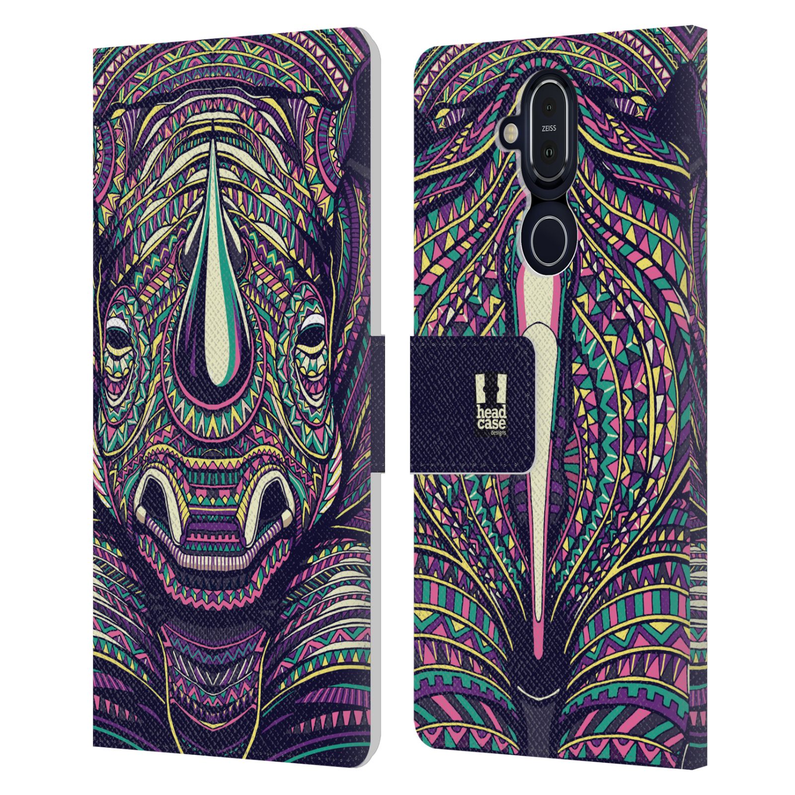 HEAD CASE DESIGNS AZTEC ANIMAL FACES 2 LEATHER BOOK WALLET CASE FOR ...