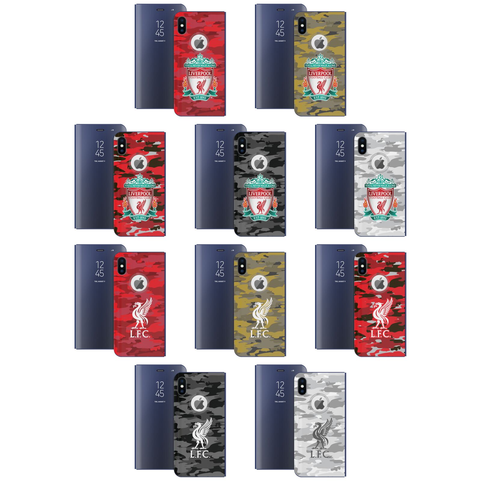 LIVERPOOL FC LFC CAMOU BLUE MIRROR FLIP STAND CASE COVER FOR APPLE ...