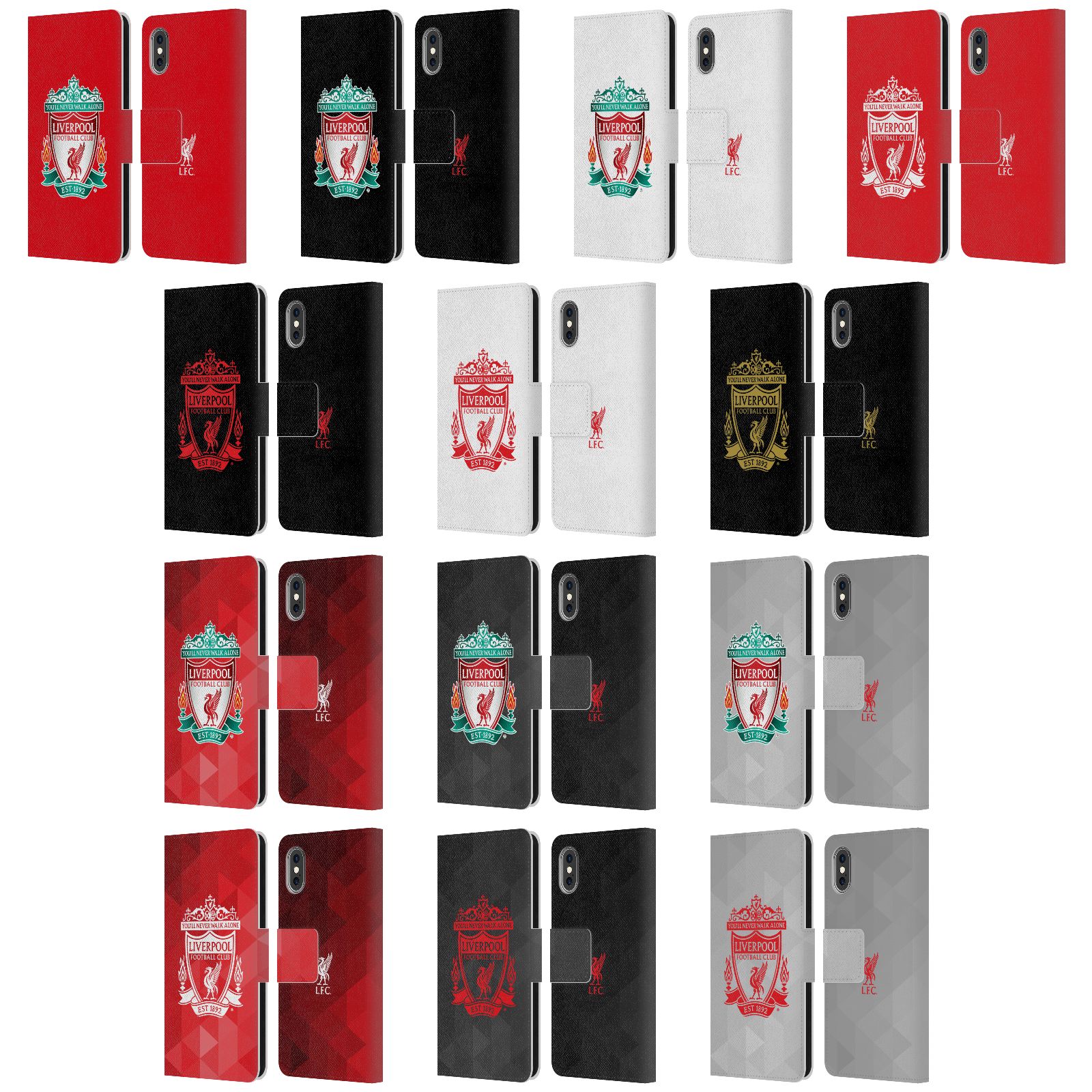 LIVERPOOL FC LFC CREST 1 PU LEATHER BOOK WALLET CASE FOR APPLE iPHONE ...
