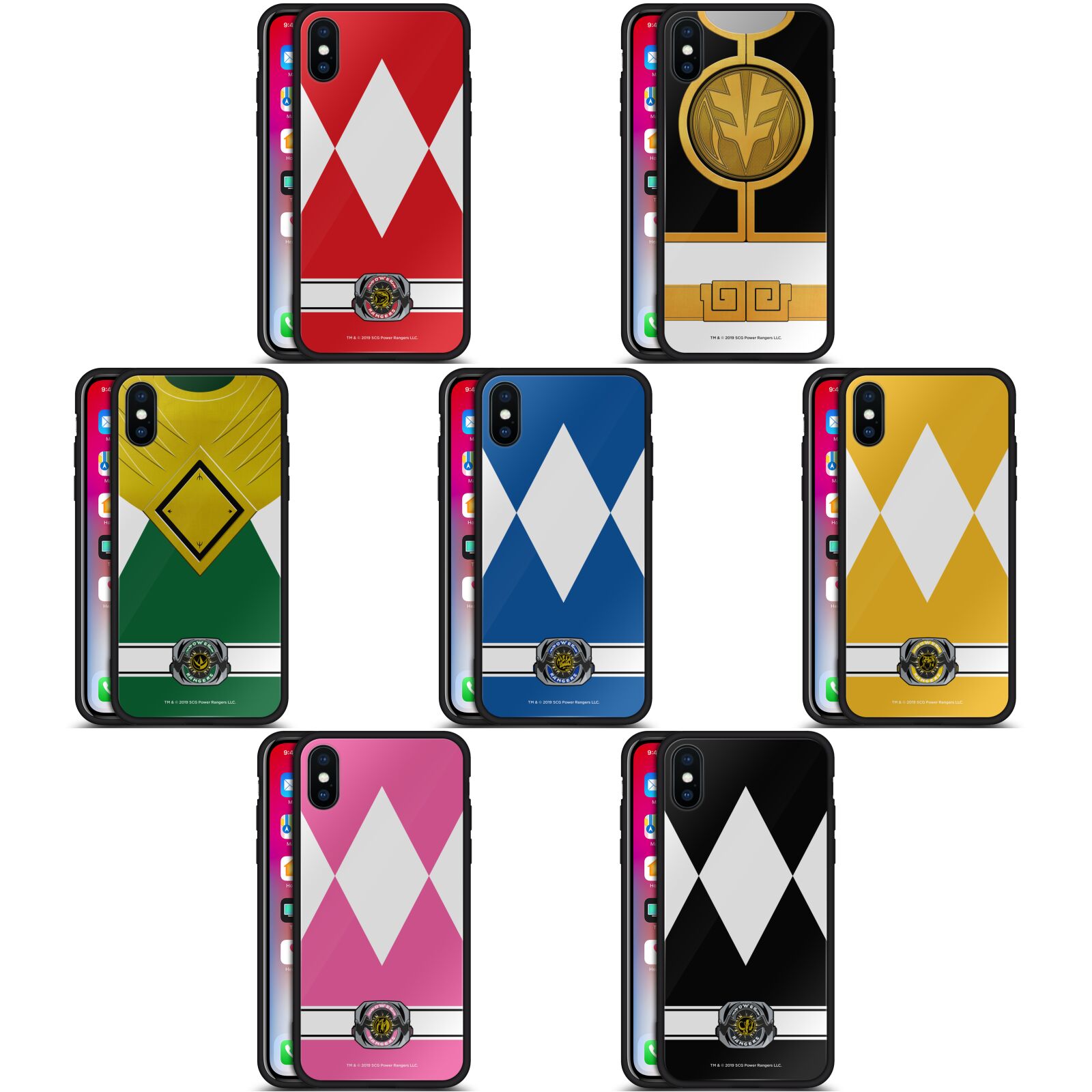 OFFICIAL POWER RANGERS RETRO COSTUMES BLACK HYBRID GLASS CASE FOR iPHONE PHONES | eBay