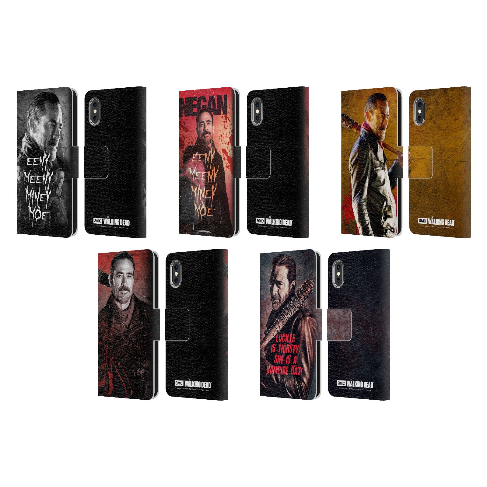 OFFICIAL AMC THE WALKING DEAD NEGAN LEATHER BOOK CASE FOR APPLE iPHONE ...