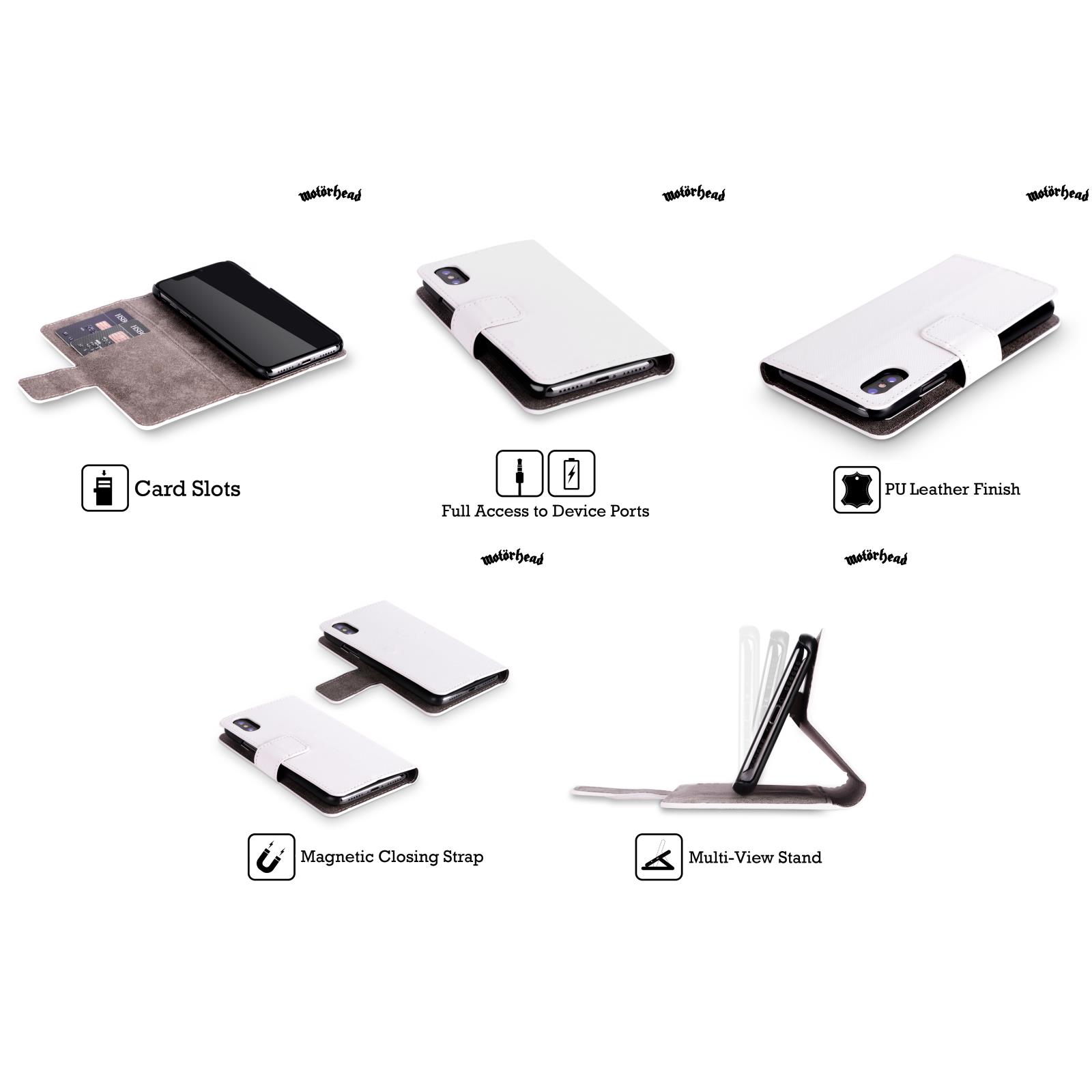 OFFICIAL MOTORHEAD GRAPHICS LEATHER BOOK WALLET CASE FOR APPLE iPHONE ...